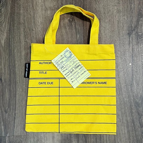 Out of Print | Bags | Out Of Print Library Card Yellow Tote Bag | Poshmark